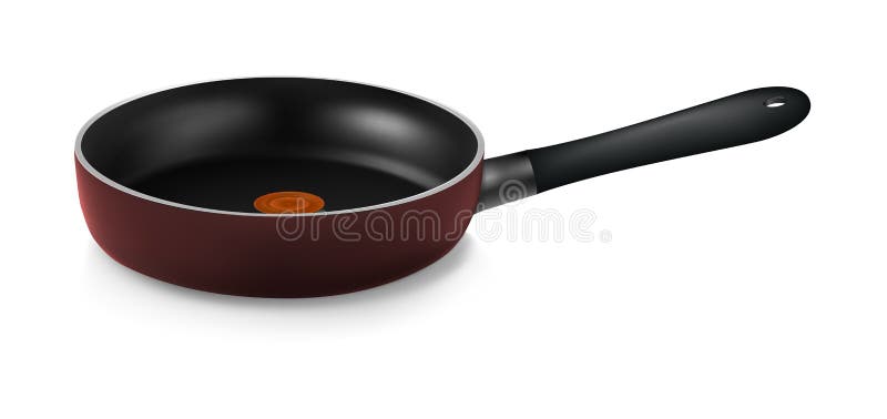 Frying Pan with Non-stick Coating Side View Isolated Stock Vector ...