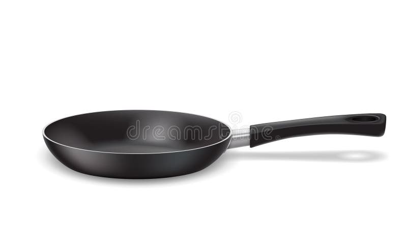 Frying Pan with Nonstick Surface Realistic Illustration Stock ...