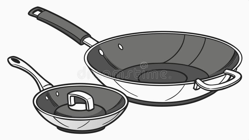 Frying Pan Set, Essential Kitchen Cookware Vector Design Generative AI ...