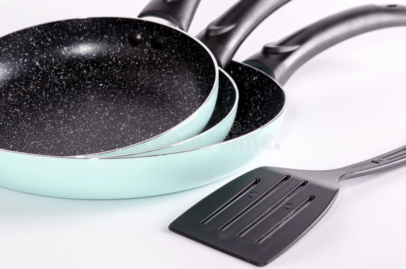 Frying Pan and Spatula for Cooking Stock Photo - Image of dinner, items ...