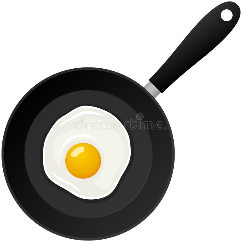 Frying Pan and Sunny Side Up Egg Stock Vector - Illustration of yellow ...