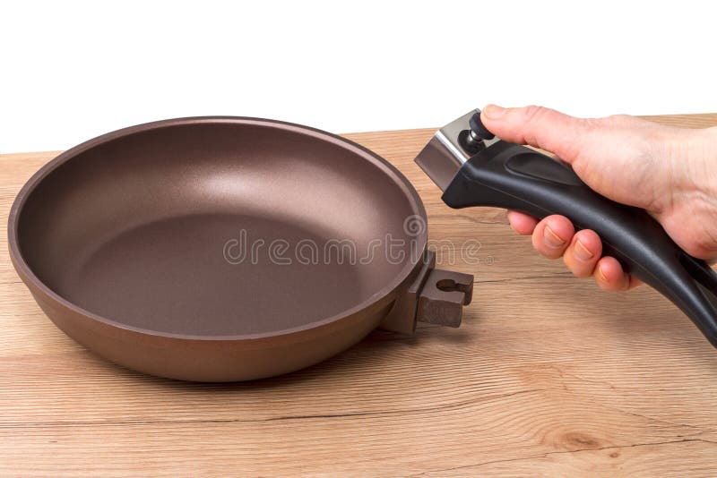 Frying Pan with Switchable Handle Stock Photo - Image of white, handle ...