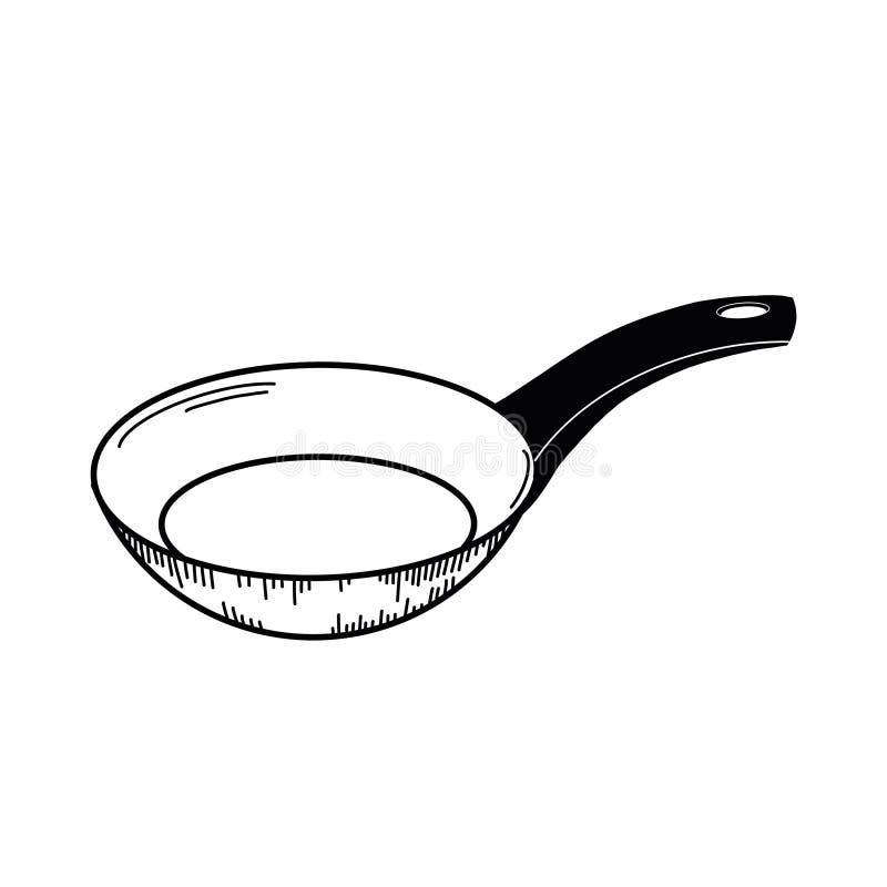 Frying Pan Kitchen Black White Stock Illustrations – 4,354 Frying Pan ...