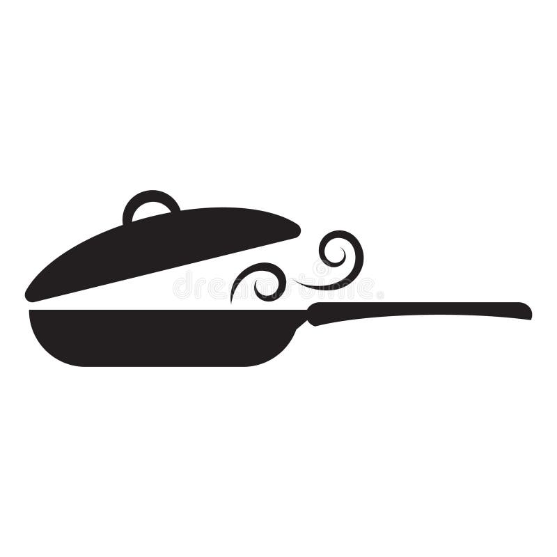Frying Pan Vector Icon. Frying Pan Sign. Stock Vector - Illustration of ...