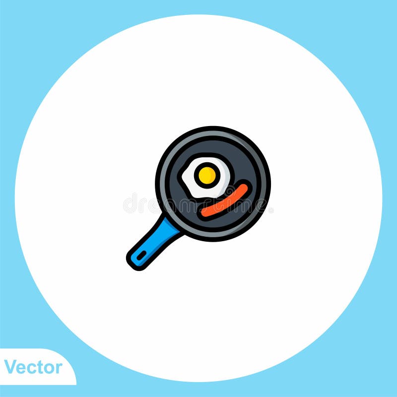 Frying Pan Vector Icon Sign Symbol Stock Illustration - Illustration of ...