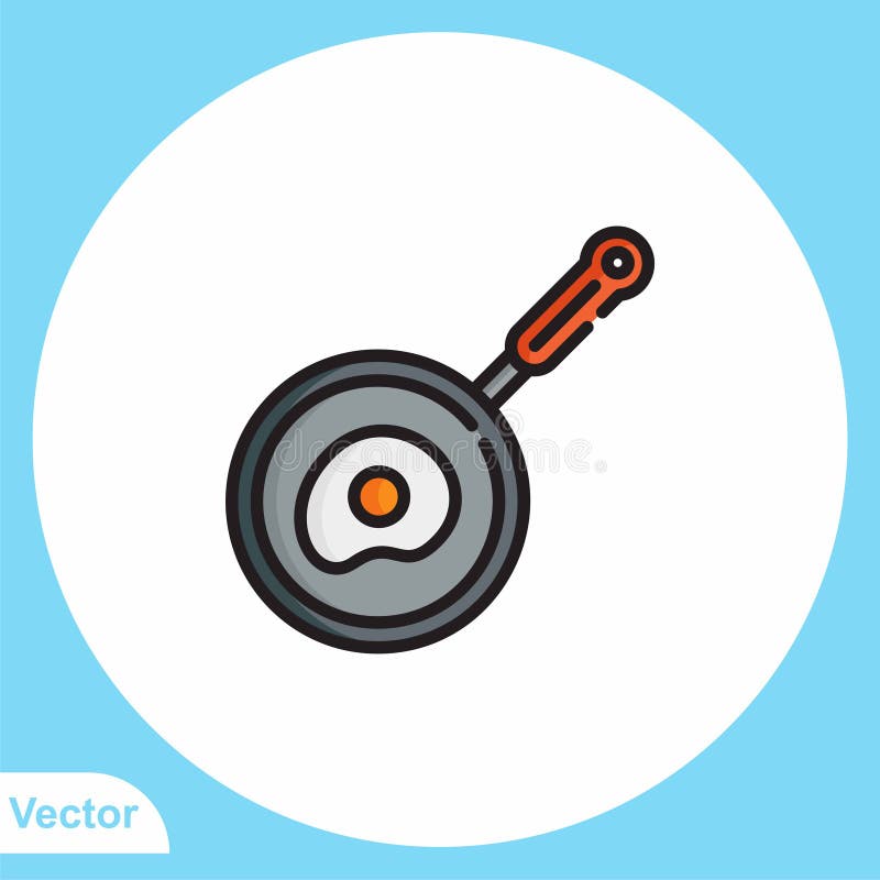 Frying Pan Vector Icon Sign Symbol Stock Illustration - Illustration of ...