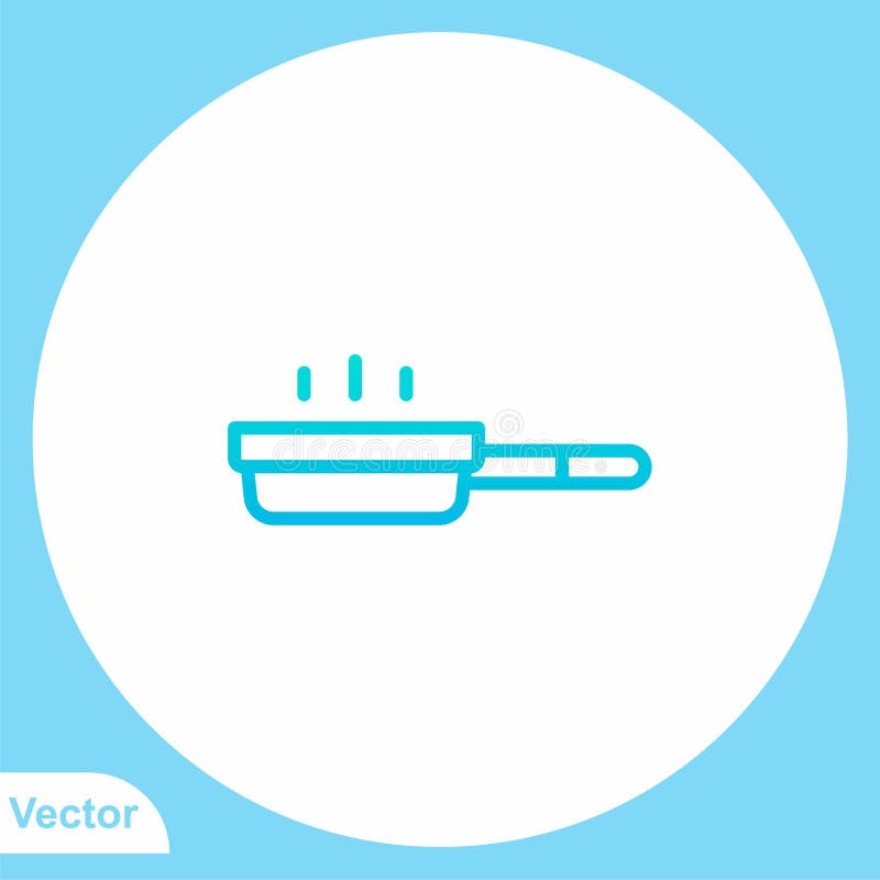 Frying Pan Vector Icon Sign Symbol Stock Vector - Illustration of ...