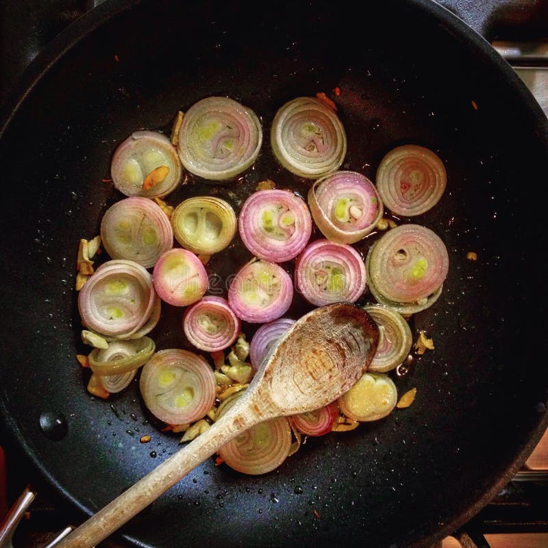 Frying shallots stock photo. Image of frying, garlic - 55315328
