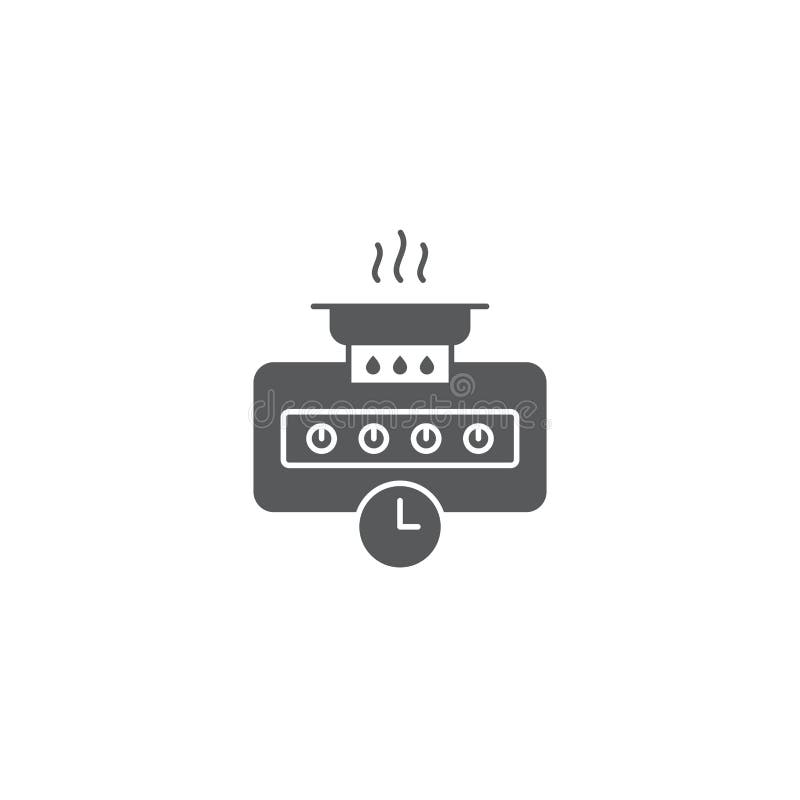 Frying Time or Oven with Timer Vector Icon Symbol Cooking Isolated on ...