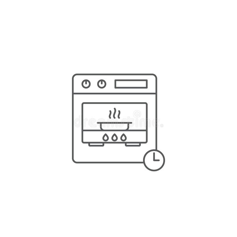 Frying Time or Oven with Timer Vector Icon Symbol Cooking Isolated on ...