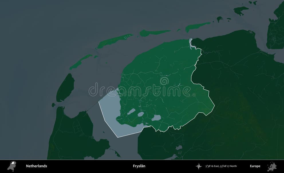 Fryslan Highlighted, Netherlands. Physical Stock Illustration ...