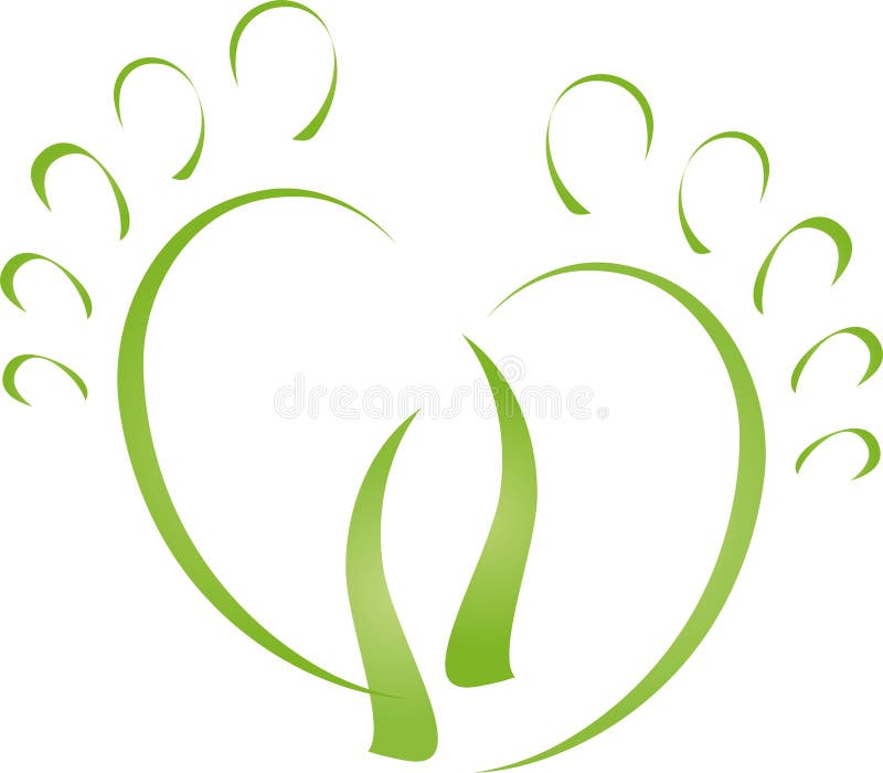 Two Feet in Heart Shape, Foot Care and Massage Logo Stock Vector ...