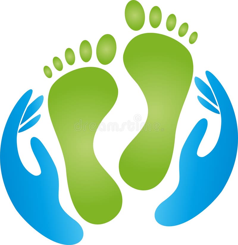 Foot and Two Hands, Massage and Foot Care Logo Stock Vector ...