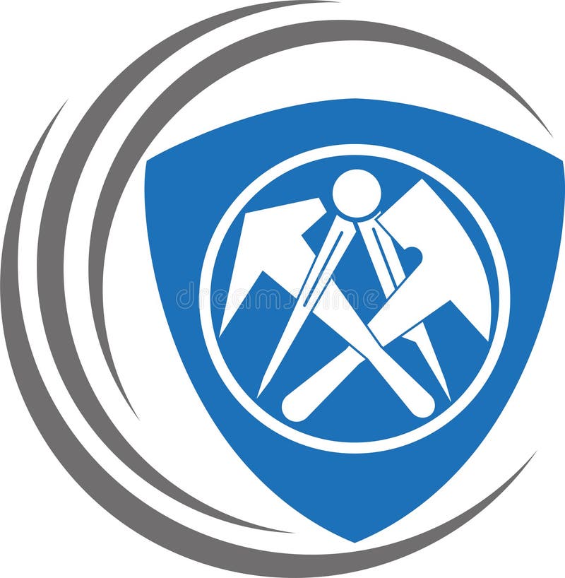 Roofing Tools and Circle, Tools and Roofer Logo Stock Vector ...