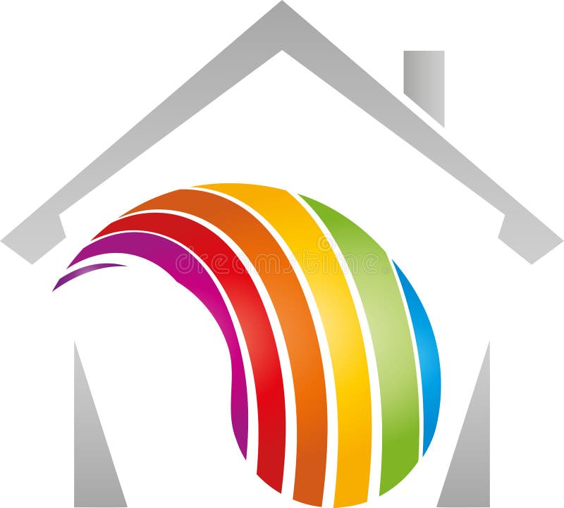 House in Color Logo and Background, Colorful Logo, Painter Logo ...