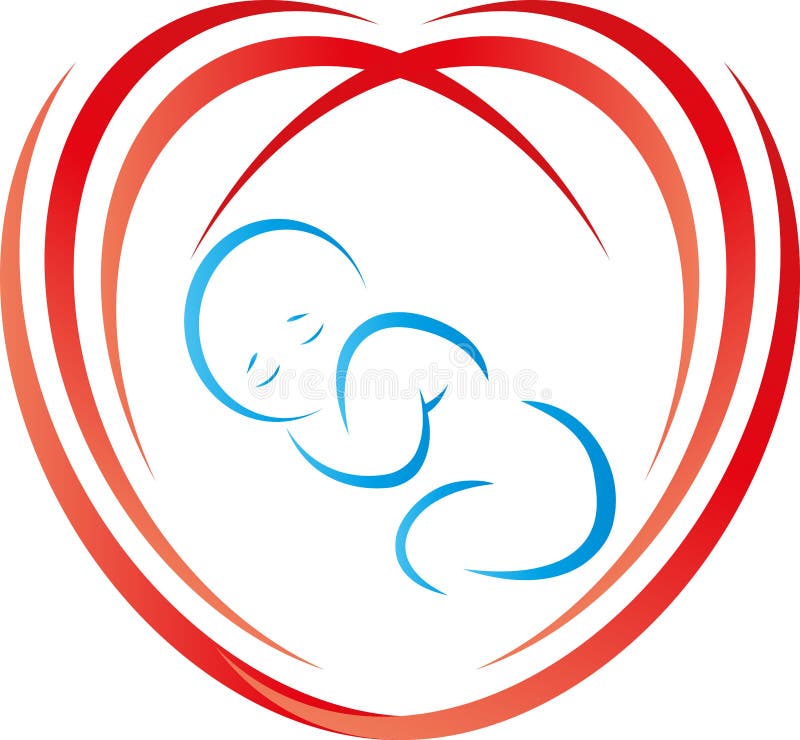 Heart and Toddler, Child, Baby, Midwife, Pediatrician Logo Stock Vector ...