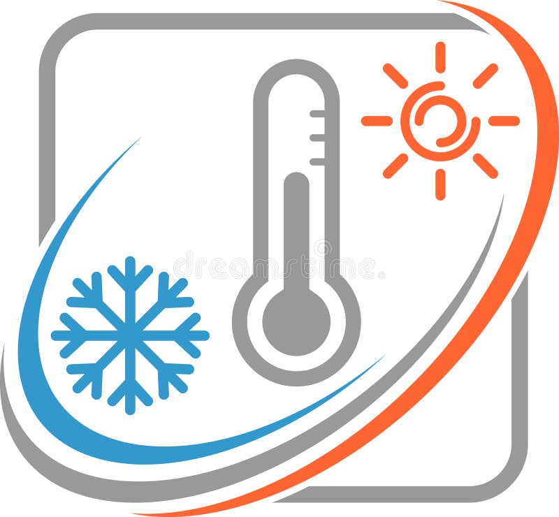 Thermometer, Sun and Snowflake, Temperature Logo, Air Conditioning Logo ...
