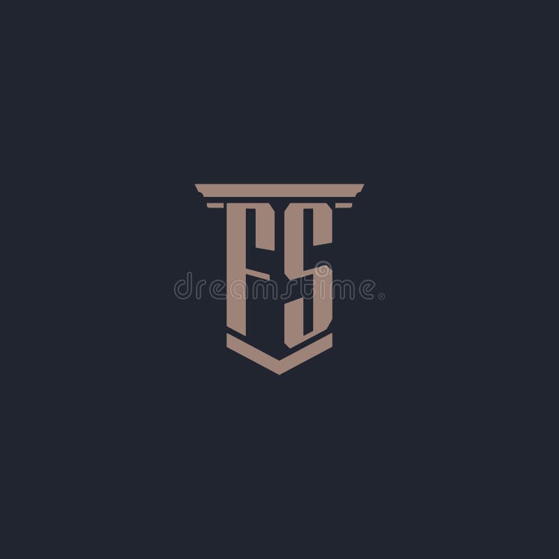 FS Initial Monogram Logo with Pillar Style Design Stock Vector ...