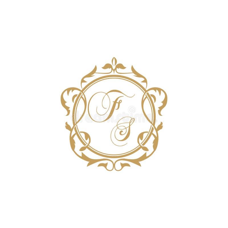 FS Intial Wedding Invitation Elegant Vector Graphic Template Stock ...