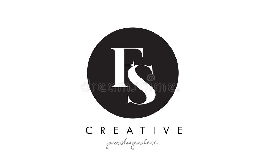 FS Letter Logo Design with Black Circle. Stock Vector - Illustration of ...