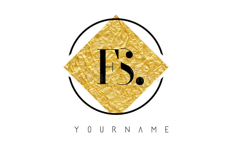 FS Letter Logo with Golden Foil Texture. Stock Vector - Illustration of ...