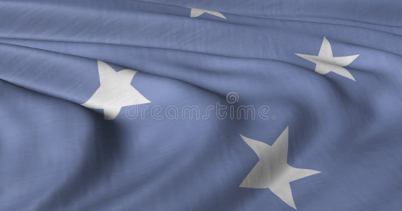FS of Micronesia Flag Fluttering in Light Bre Stock Illustration ...