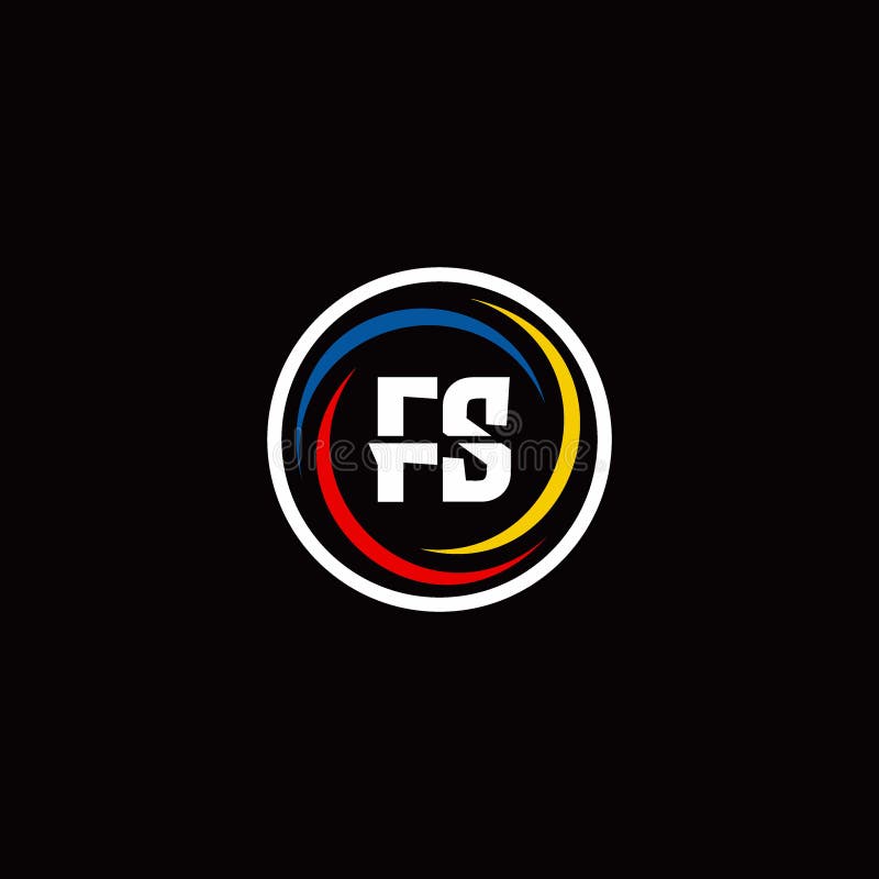 FS Monogram Logo Isolated on Circle Shape with 3 Slash Colors Rounded ...