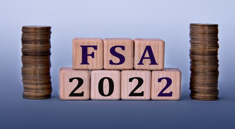 FSA 2022 - Acronym on Wooden Cubes on a Light Background with Coins ...