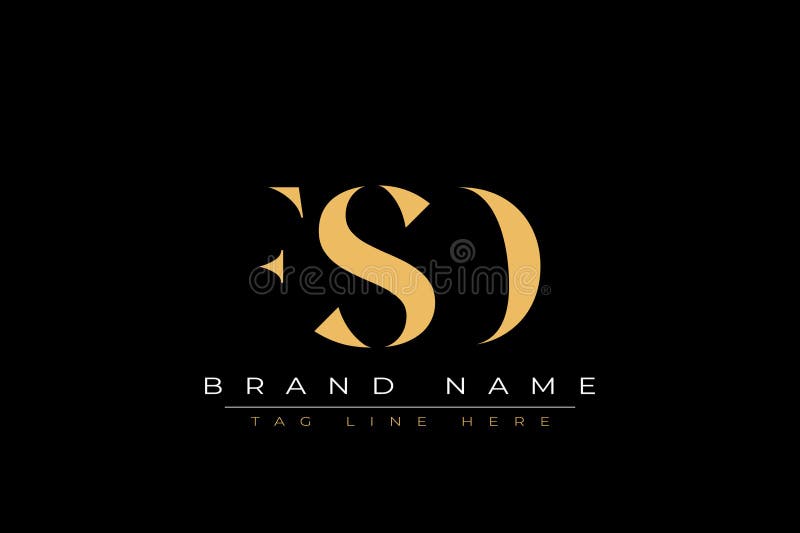 FSD Abstract Letter Logo Design Stock Vector - Illustration of vector ...
