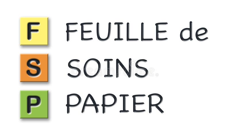 FSP Initials in Colored 3d Cubes with Meaning in French Language Stock ...