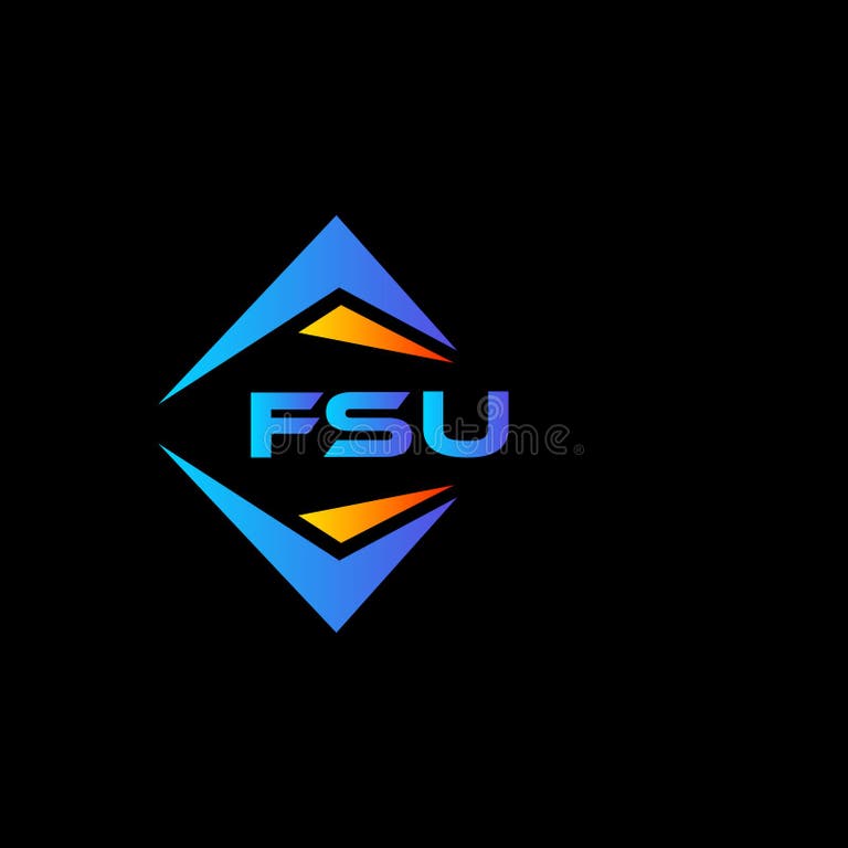 FSU Abstract Technology Logo Design on Black Background. FSU Creative ...