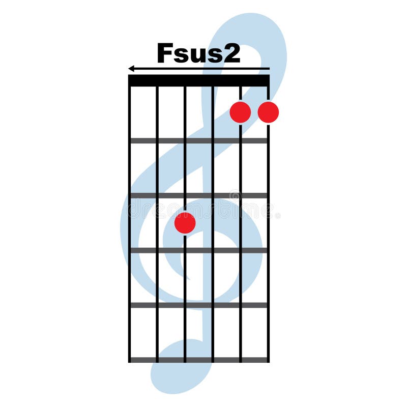 Fsus2 guitar chord icon stock vector. Illustration of hand - 303786102