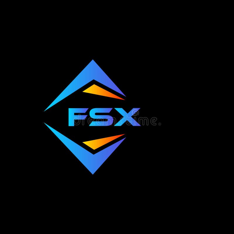 FSX Abstract Technology Logo Design on Black Background. FSX Creative ...