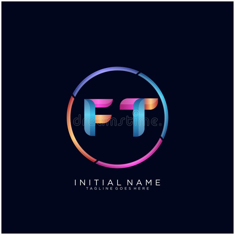 FT Letter Logo Icon Design Template Elements Stock Vector ...