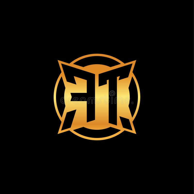 FT Logo Letter Geometric Golden Style Stock Vector - Illustration of ...