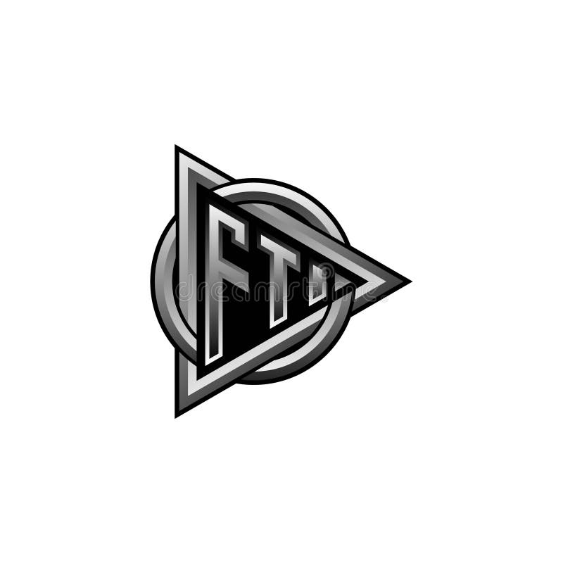 FT Logo Letter Triangle and Circle Rounded Stock Vector - Illustration ...