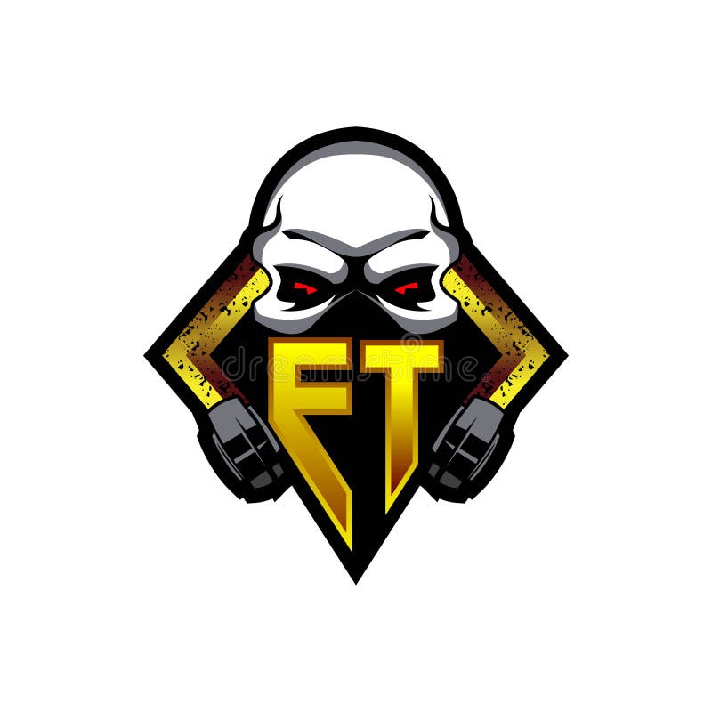 FT Logo Monogram with Skull Shape Designs Template Stock Vector ...