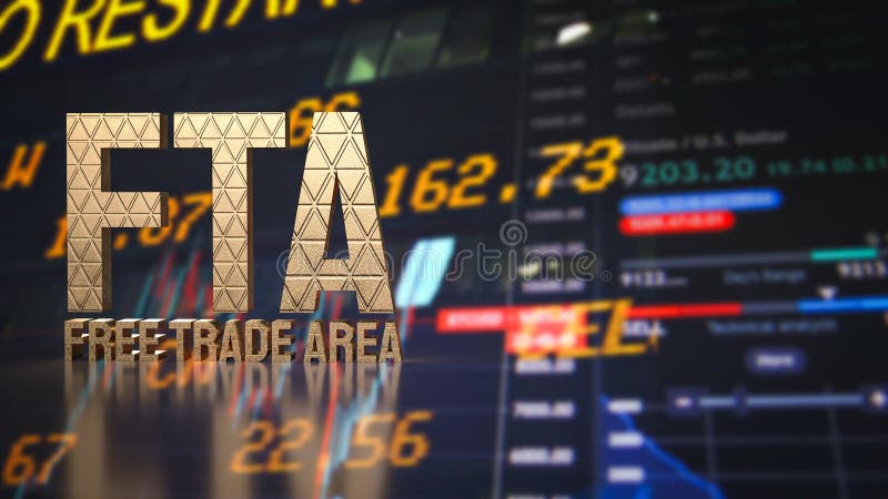 The FTA on Business Chart Background 3d Rendering Stock Illustration ...