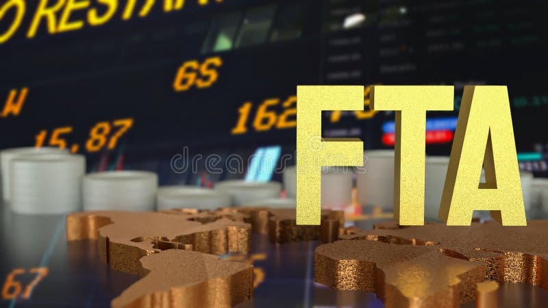 The FTA or Free Trade Area for Business Concept 3d Rendering Stock ...