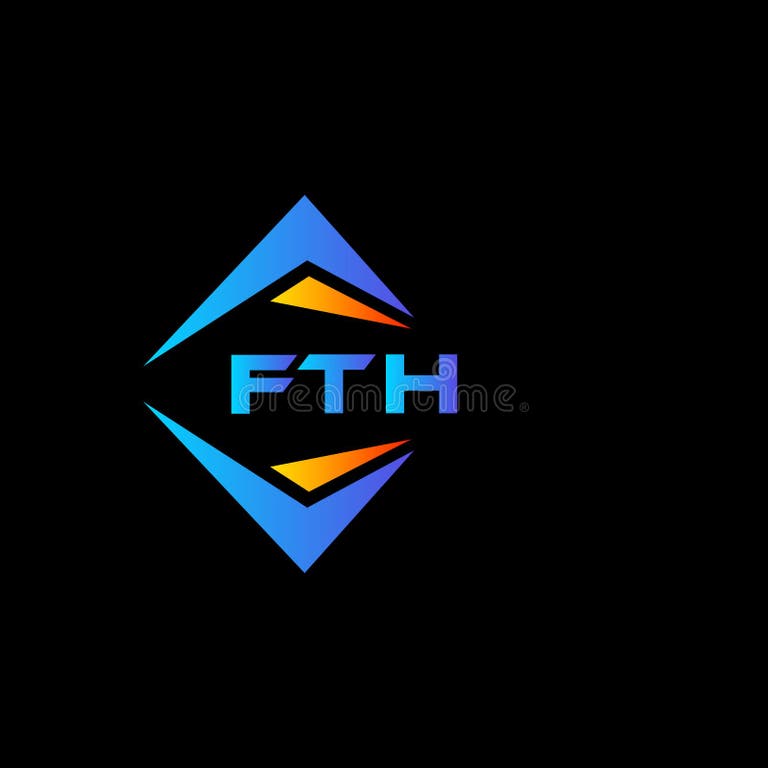 FTH Abstract Technology Logo Design on Black Background. FTH Creative ...