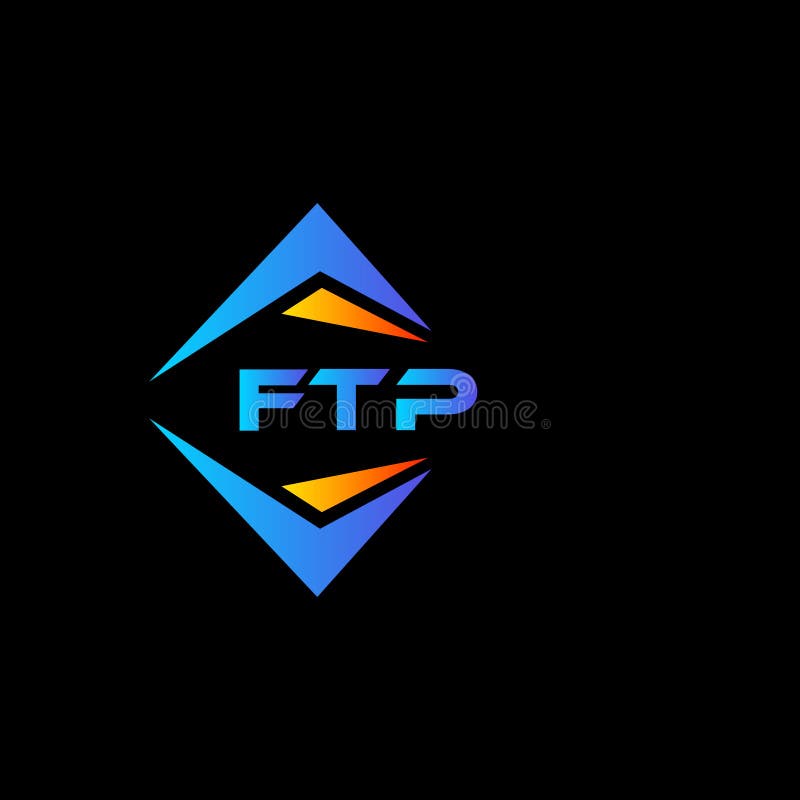 FTP Abstract Technology Logo Design on Black Background. FTP Creative ...