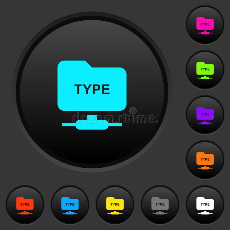FTP Enter Passive Mode Dark Push Buttons with Color Icons Stock Vector ...