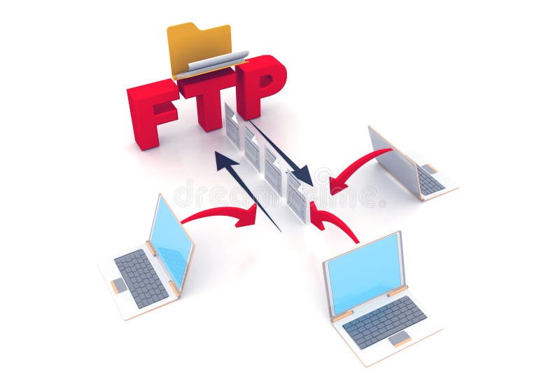 FTP file transfer stock illustration. Illustration of global - 188396794