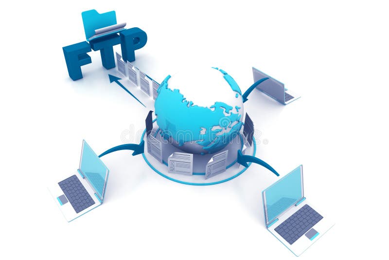 FTP file transfer stock illustration. Illustration of paper - 188396803