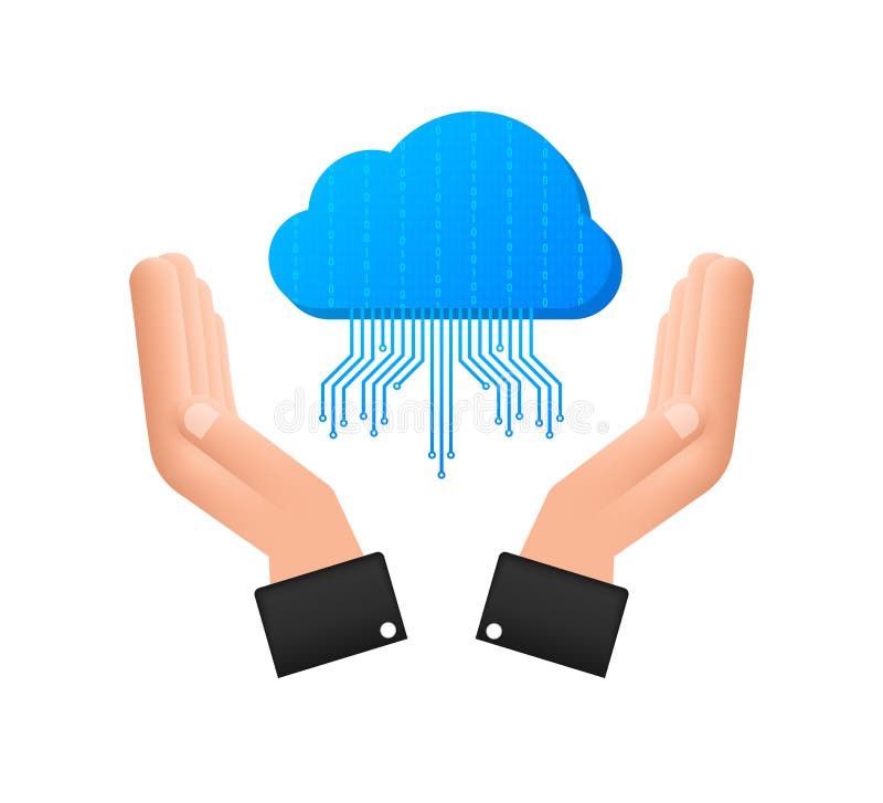 FTP File Transfer Icon on Hands. FTP Technology Icon. Transfer Data To ...