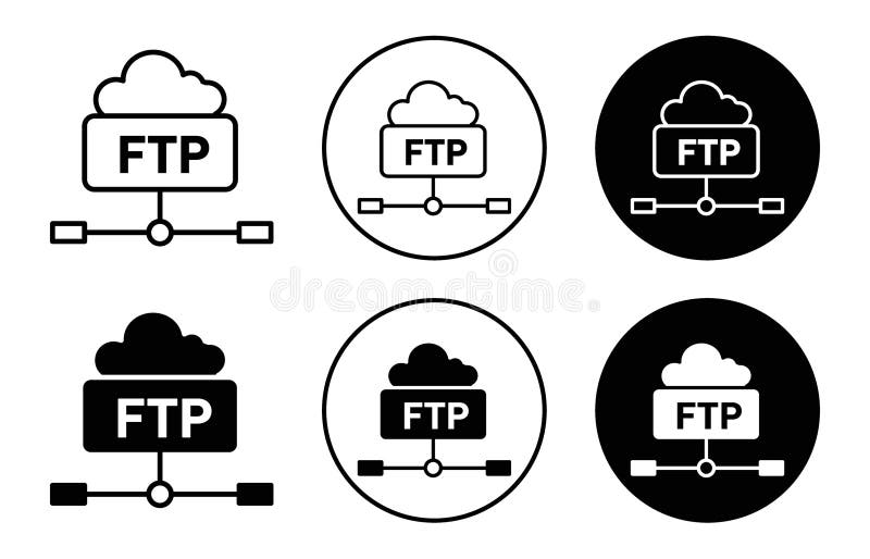 FTP icon Outline flat Icon stock vector. Illustration of flat - 325238765