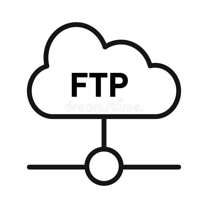Encrypted FTP Icon for Secure File Sharing Stock Vector - Illustration ...