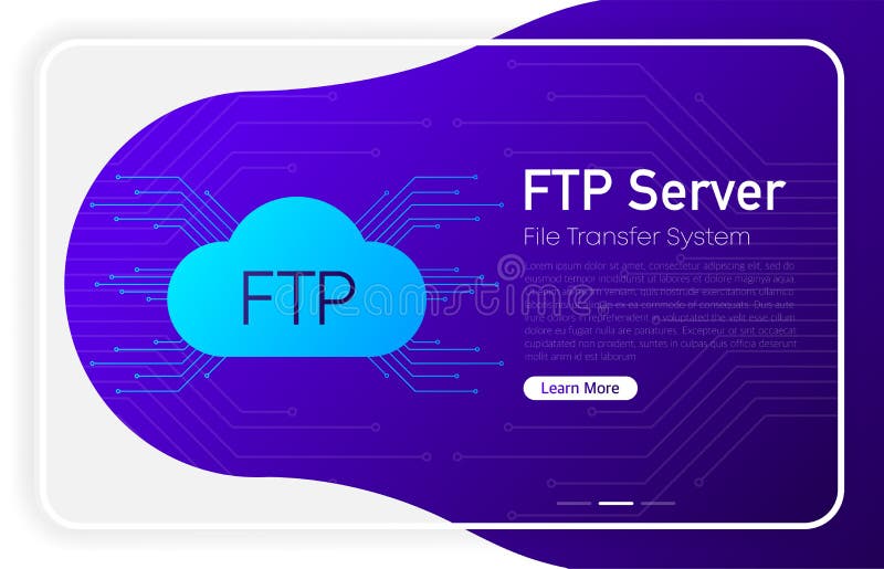 FTP Server Transfer Files System on Browser Window and Gradient ...