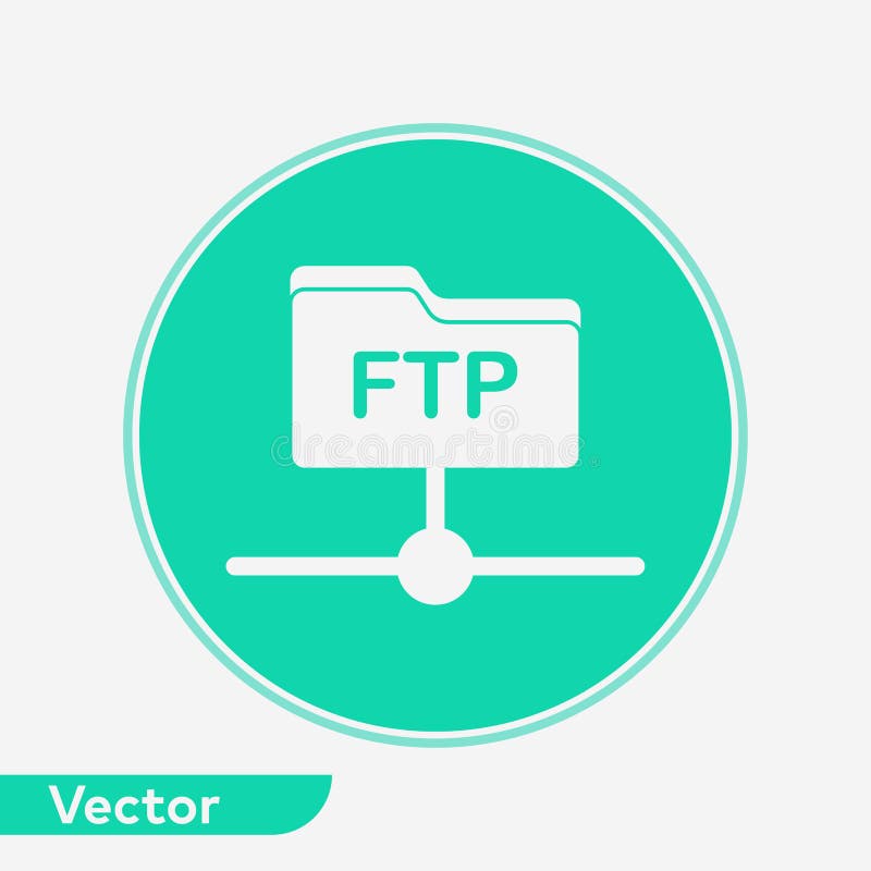 Ftp Vector Icon Sign Symbol Stock Vector - Illustration of folder ...