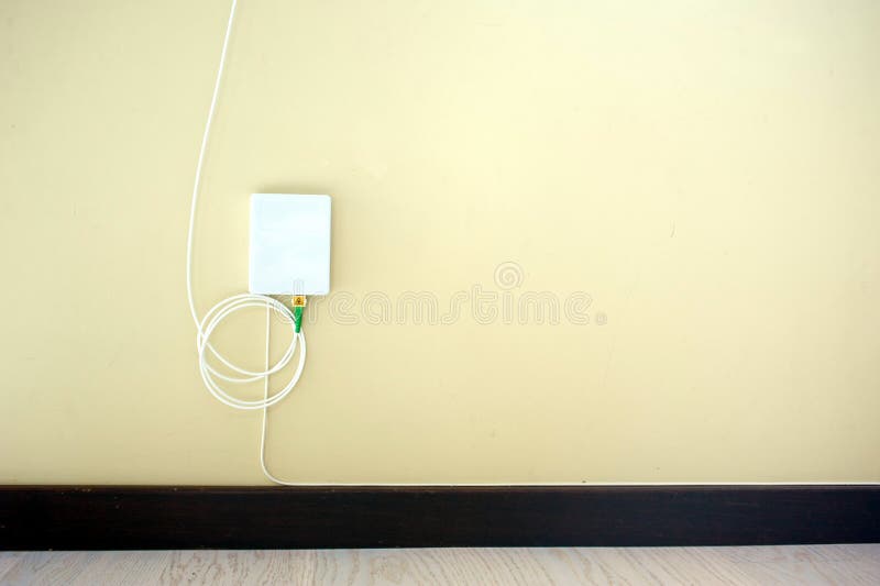 Ftth box on the wall stock photo. Image of cover, inside - 277003214